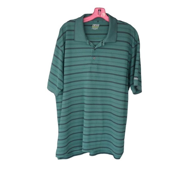 Izod | Shirts | Mens Izod Performance Bright Green Striped Polo Golf Shirt Xxl | Poshmark